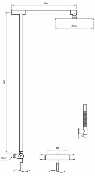 Tapwell TVM300 Takdusj Brushed Nickel - VVS FORHANDLEREN